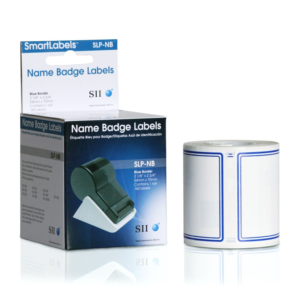 White/Blue Name Badge Labels - SLP-NB - Smart Label Printers | Seiko ...